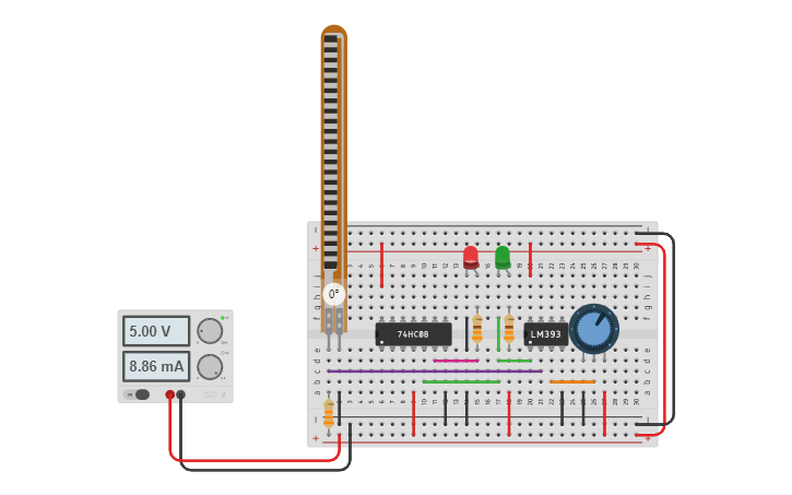 Circuit design Sensor flex - Tinkercad