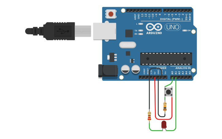 Circuit design Pin analogici come pin digitali - Tinkercad