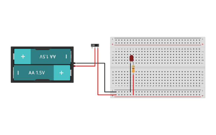 Circuit design Protoboard - Tinkercad