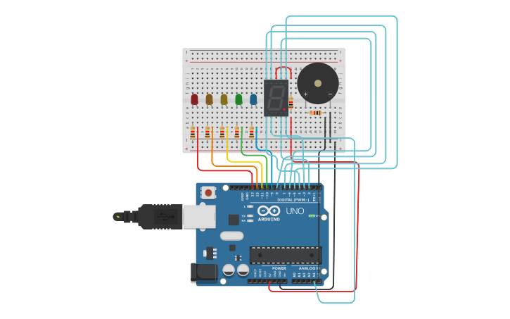 Circuit design percobaan if func | Tinkercad