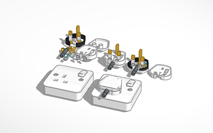 3D design British plug - Tinkercad