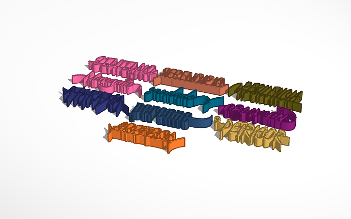 3D design letras - Tinkercad