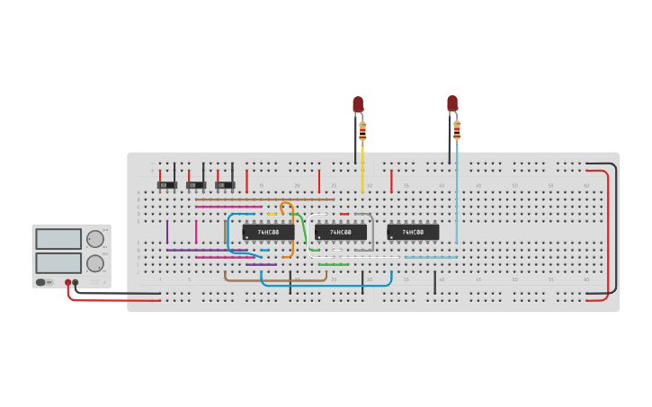 Circuit design FULL_ADDER USING UNIVERSAL GATES - Tinkercad