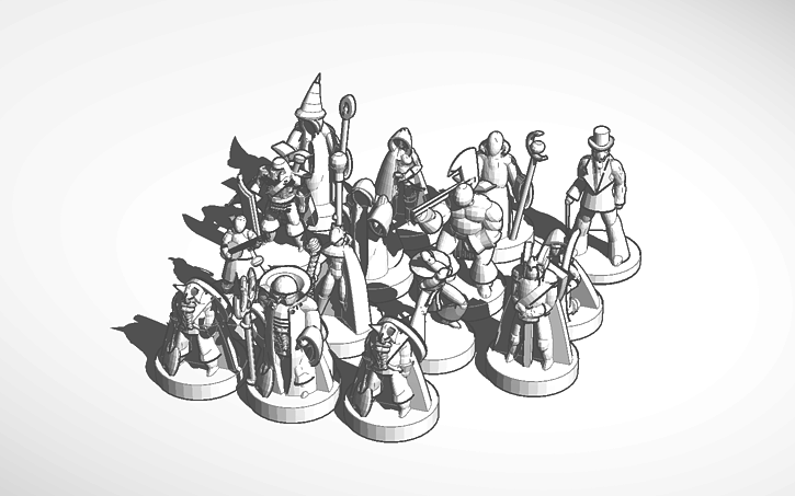 3D design DnD Minis_Set with hole for Enlargifier | Tinkercad