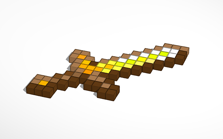 3D design Minecraft- Golden Sword - Tinkercad