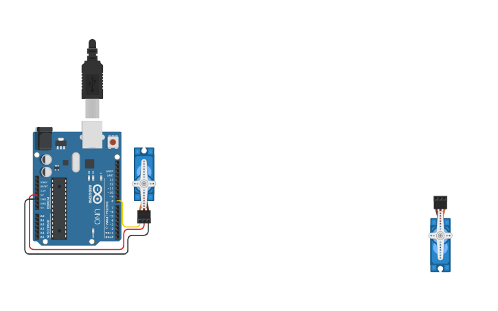 Circuit design Servo Motor - Tinkercad