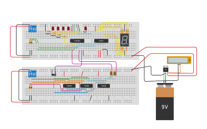 Circuit design ALU 2-bit - Tinkercad