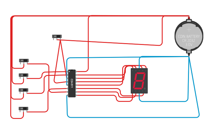 Circuit design 7 segment - - Tinkercad