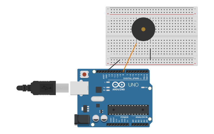 Circuit design Buzzer - Tinkercad