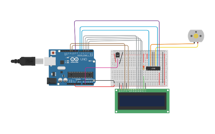 How To Control Dc Motor Using Temperature Sensor Arduino Tinkercad Images 0002