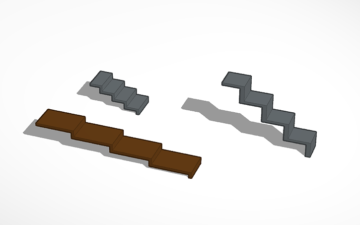 3D design DIFFERENT TYPES OF STAIRS | Tinkercad