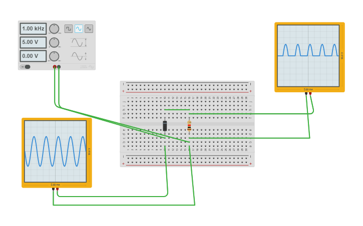 Circuit design half wave rectifier - Tinkercad