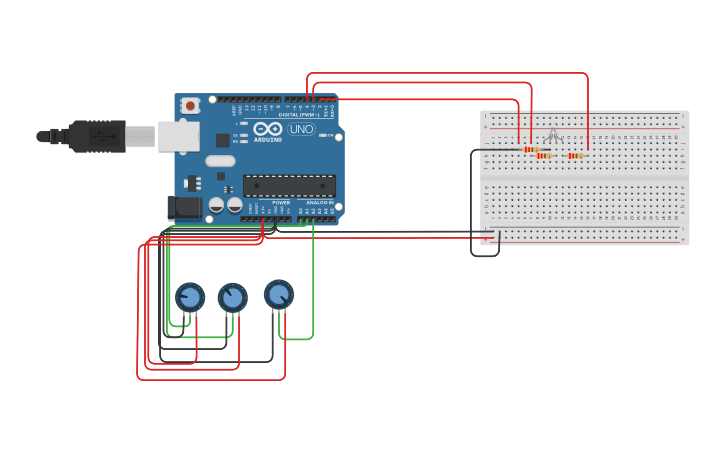 Circuit design Arduino RGB - Tinkercad