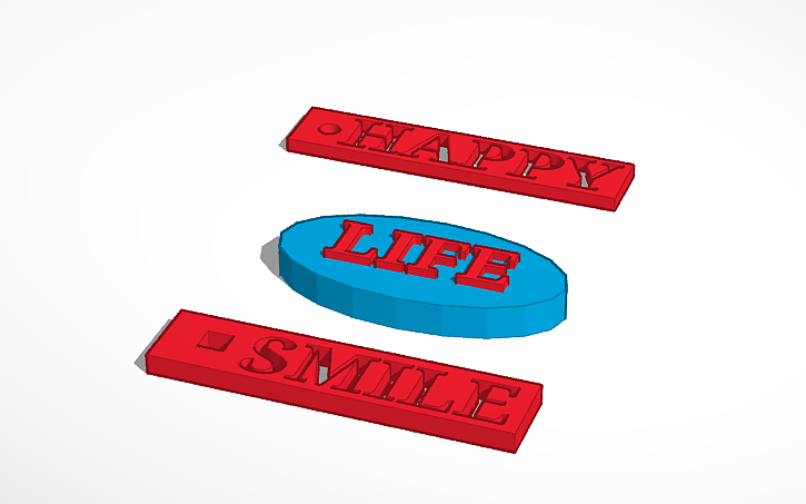 3D design Key rings - Tinkercad