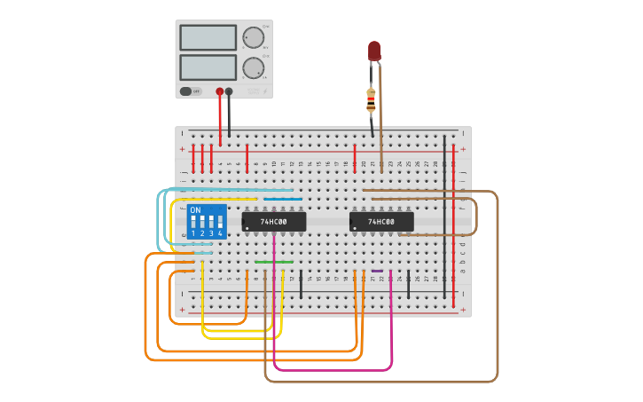 Circuit design NAND GATE_3 | Tinkercad
