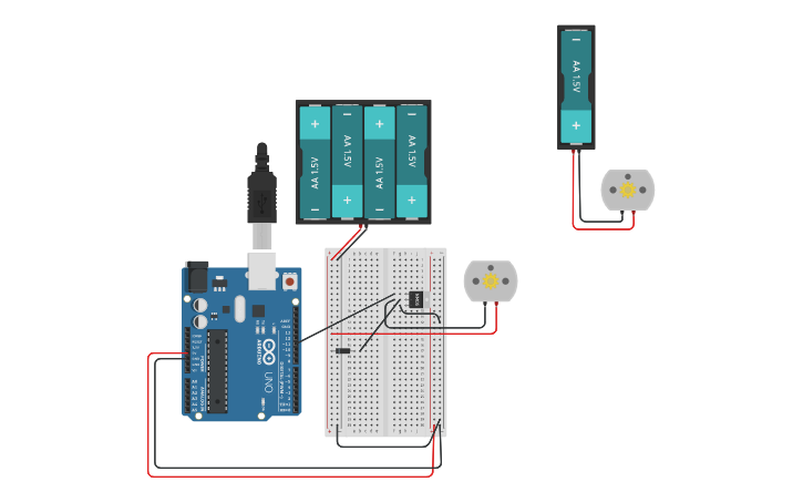 Circuit design Single Direction DC Motor Experiment | Tinkercad