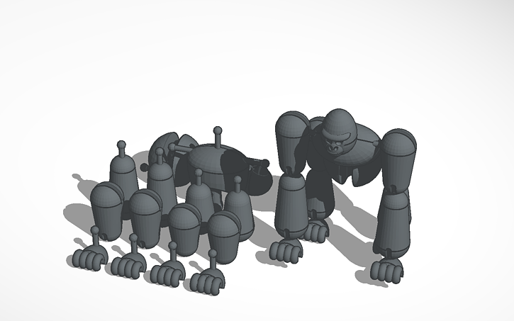 3D design Gorilla Action Figure - Tinkercad