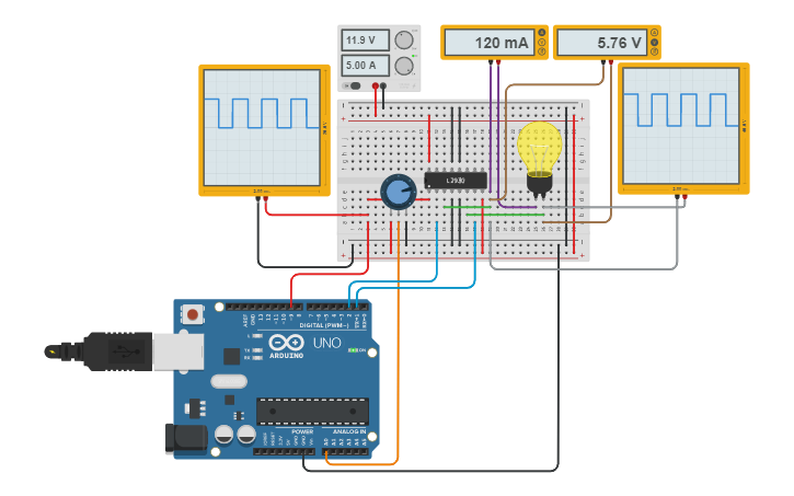 Circuit design Mechatronics 2 Lab #1 Part 4.2.2 | Tinkercad