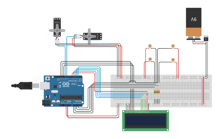 Circuit design Solar tracking system Hamza - Tinkercad