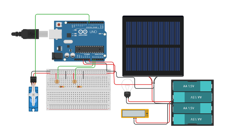 Circuit design Solar Sun Tracker system - Tinkercad