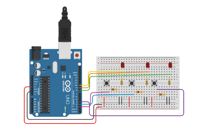 Circuit design botao e led - Tinkercad Circuit design botao e led - Tinkercad
