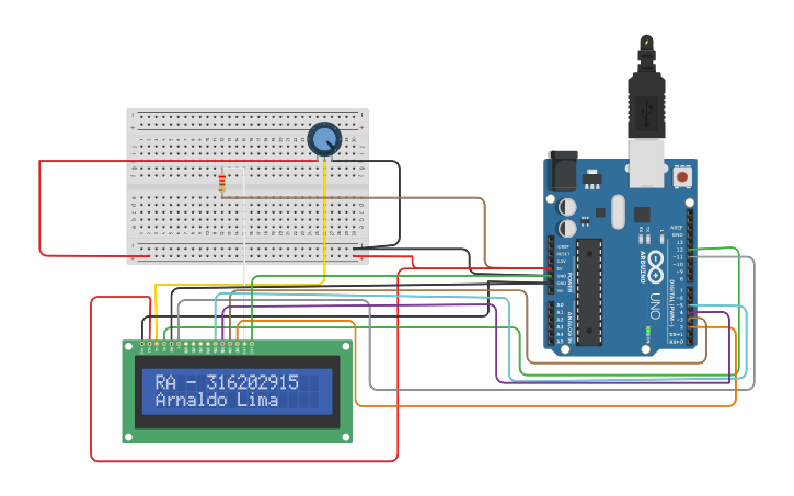 Circuit design LCD - ARNALDO LIMA DE SOUSA - Tinkercad
