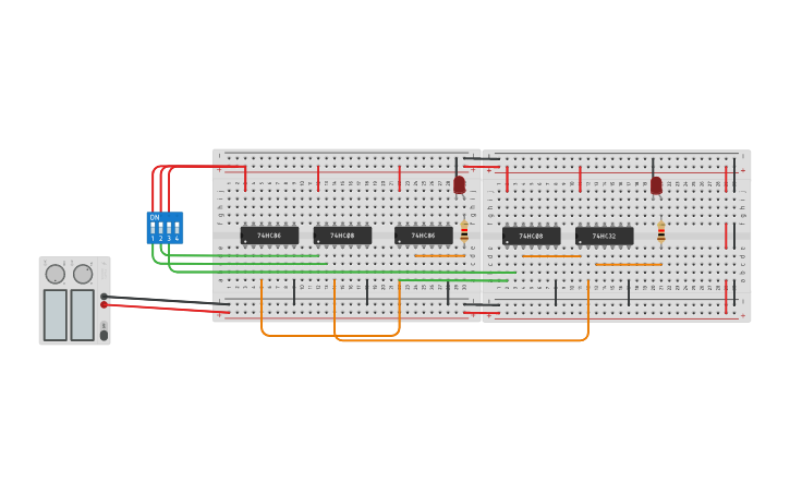 Circuit design Full-adder Circuit - Tinkercad