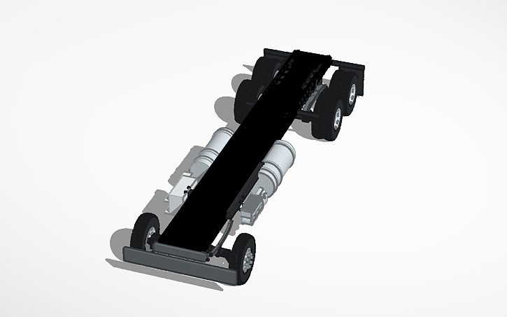 3D design Bare Semi Truck Chassis - Tinkercad