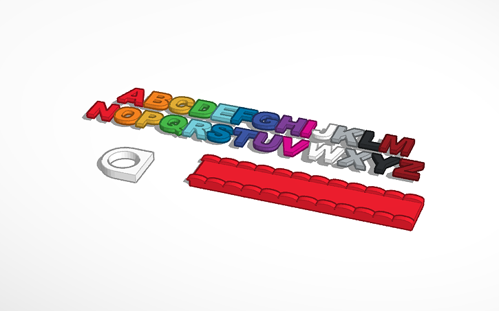 3D design Lesson: Key ring, letters! result - Tinkercad