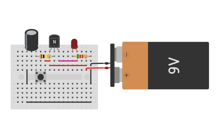 Circuit design A Simple LED Timer. OK - Tinkercad