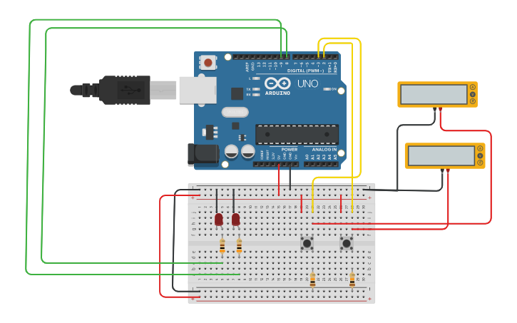 Circuit design Aula 01 Arduino - Tinkercad