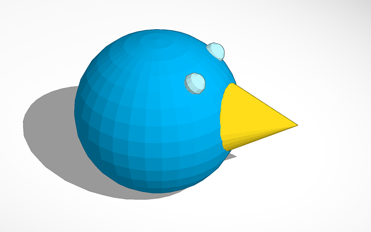 3D design blue bird head | Tinkercad