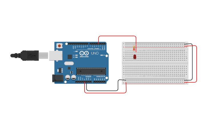 Circuit design Task 8: Controlling An LED - Tinkercad
