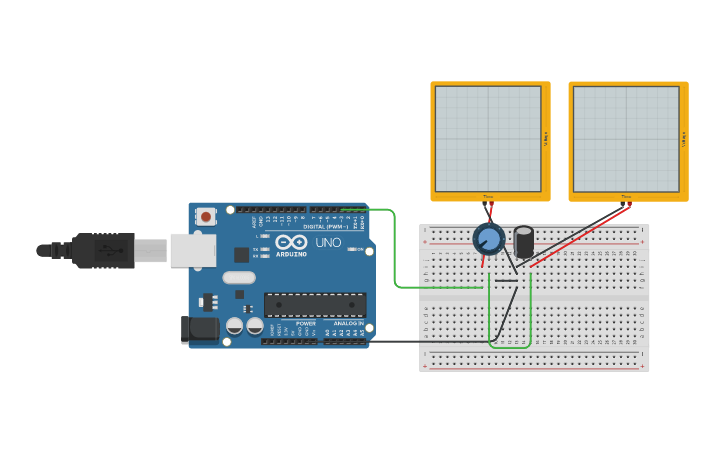 Circuit design analog signal from pwm | Tinkercad