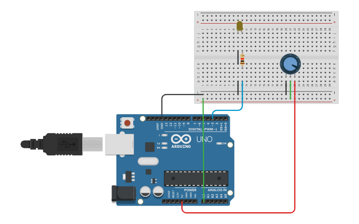 Circuit Design Potentiometer And Led Tinkercad