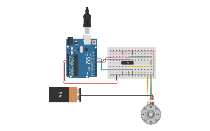 Circuit design Motor stepper - Tinkercad