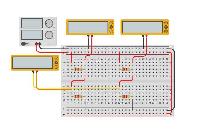 Circuit design Wheatstone Bridge - Tinkercad