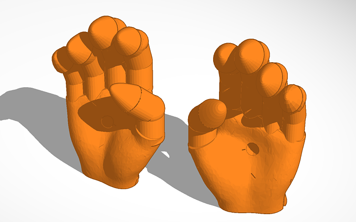 3D design Copy of RL Puppet Hands - Tinkercad