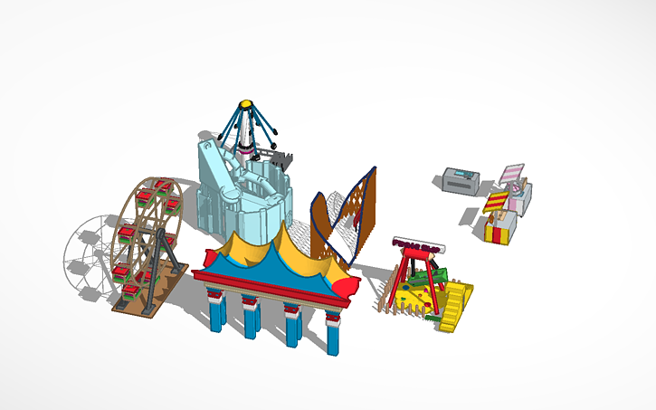 3D design model of theme park - Tinkercad
