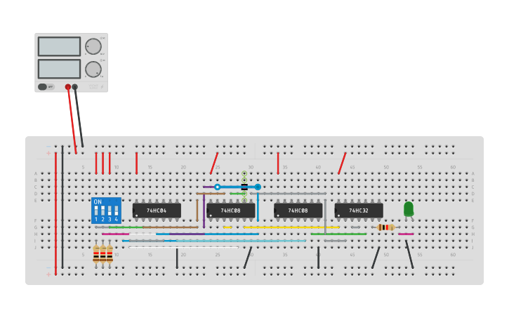 Circuit design Compuertas lógicas circuito | Tinkercad