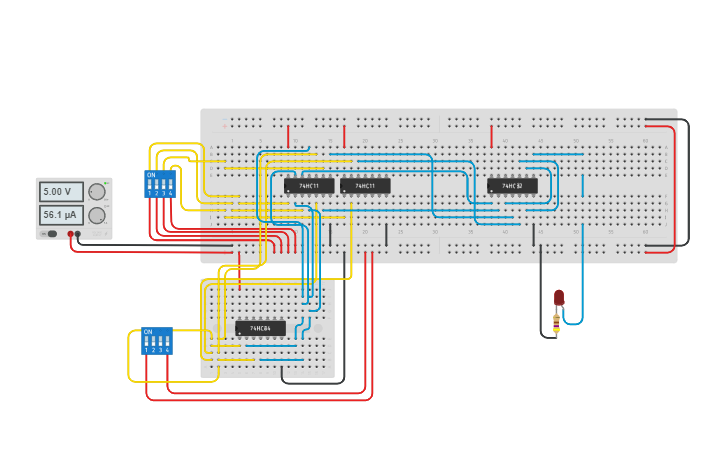 Circuit design 4 to 1 MUX - Tinkercad