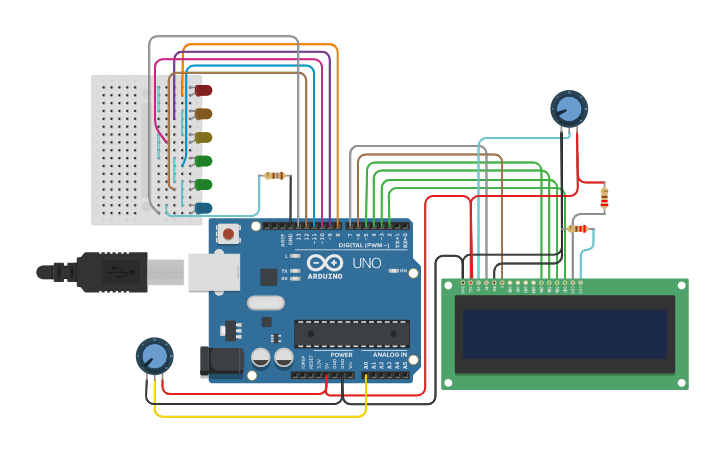 Circuit design MEMBACA ADC POTENSIO - Tinkercad