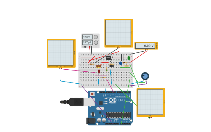 Circuit design Boost Converter with Arduino - Tinkercad