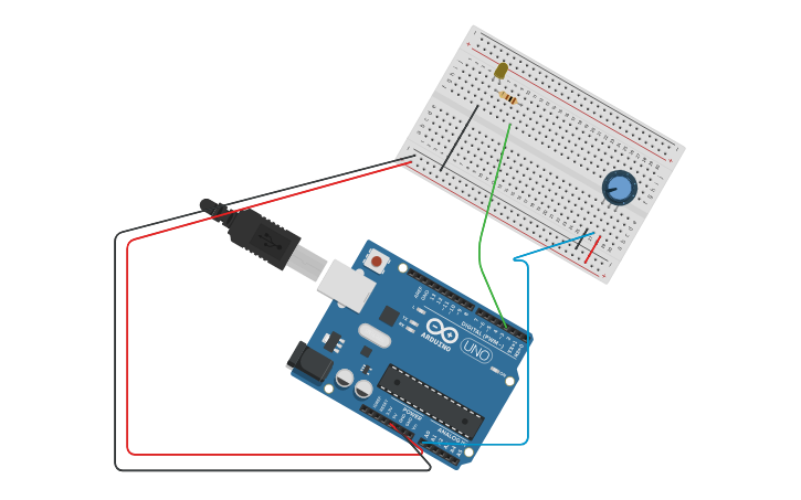Circuit design Potentiometer | Tinkercad