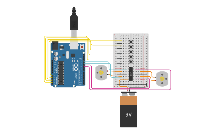 Circuit design Robot - Tinkercad