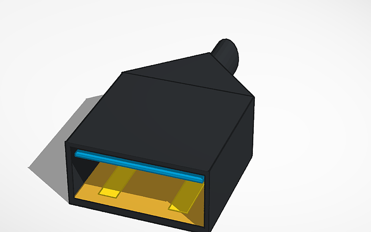 3D design USB-A Port Design - Tinkercad