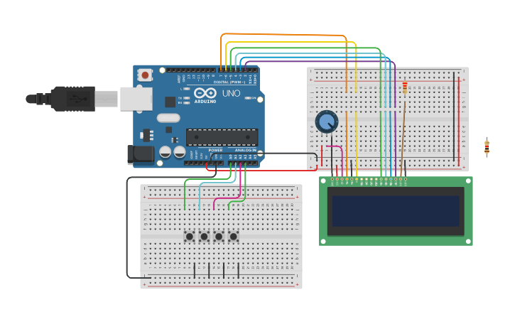 Circuit design timer with lcd - Tinkercad