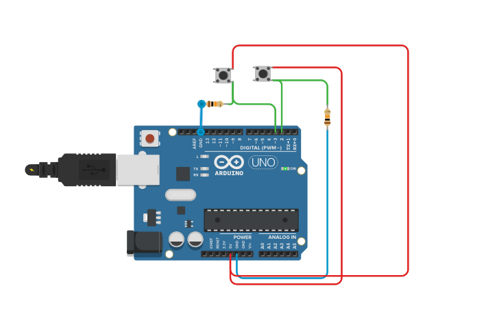Circuit Design Arduino Interrupt Aufgabe 4 Tinkercad