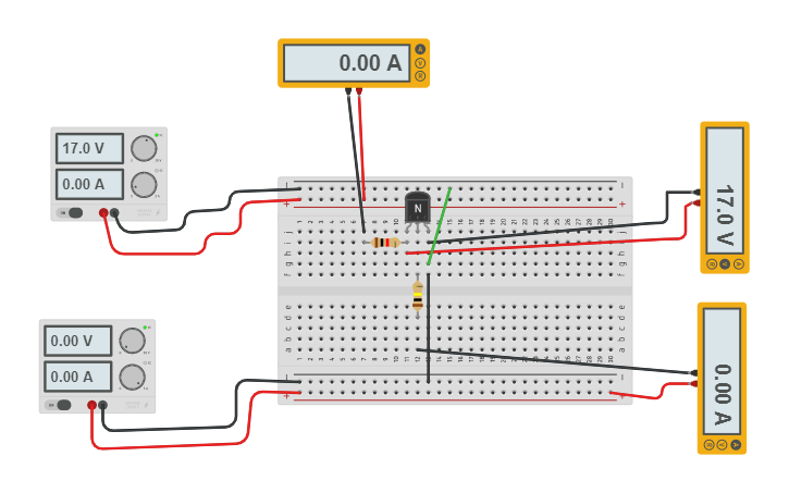 Circuit design Common Emitter (output) - Tinkercad