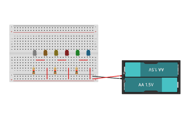 Circuit design Luces navideñas primaria mayor - Tinkercad